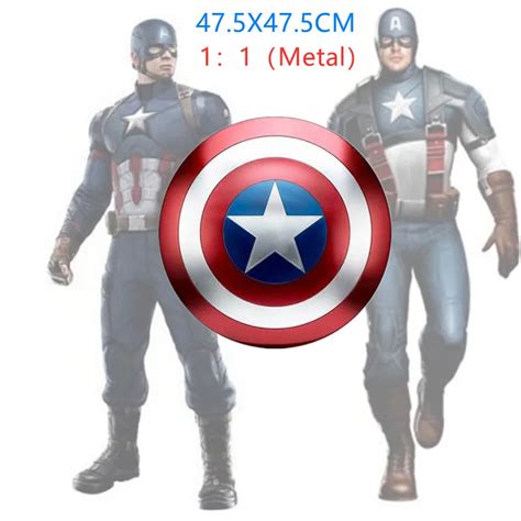 캡틴 아메리카 11 풀 메탈 쉴드 슈퍼 히어로 무기 코스프레 영화 소품 라운드 할로윈 쉴드의상 소품 Aliexpress
