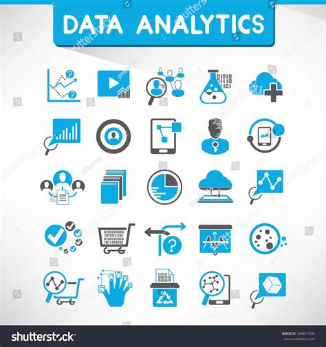 Data Analytics Icons Blue Icons Stock Vector Royalty Free Shutterstock