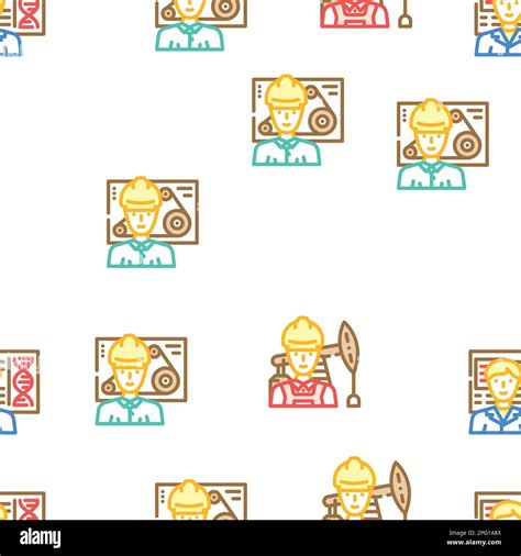 Engineer Worker Man Construction Vector Seamless Pattern Stock Vector Image And Art Alamy