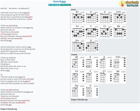 Chord Dune Buggy Tab Song Lyric Sheet Guitar Ukulele Chords Vip