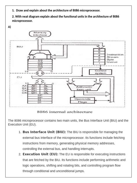 Draw And Explain About The Architecture Of 8086 Microprocessor Pdf