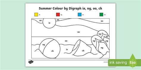 Summer Colour By Diagraph Ie Ng Oo Ch Teacher Made