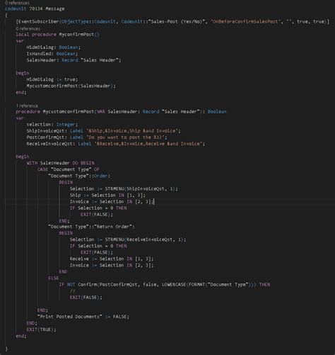 Modify Function In Existing Standard Codeunit 81 Sales Post Yesno In Al —