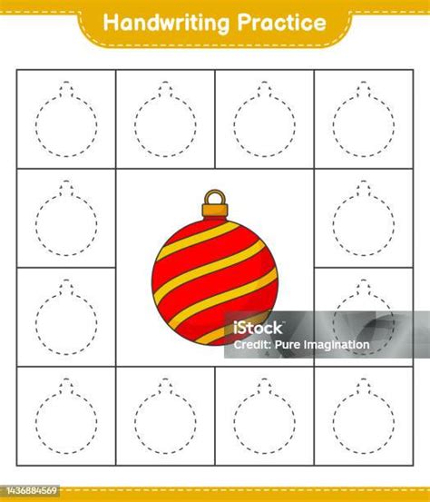 필기 연습 크리스마스 공의 추적 라인 교육 어린이 게임 인쇄 가능한 워크 시트 벡터 일러스트 레이 션 0명에 대한 스톡 벡터 아트 및 기타 이미지 Istock