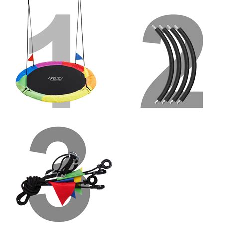 Градинска люлка за деца L Щъркелово гнездо 100см Многоцветна Emag Bg