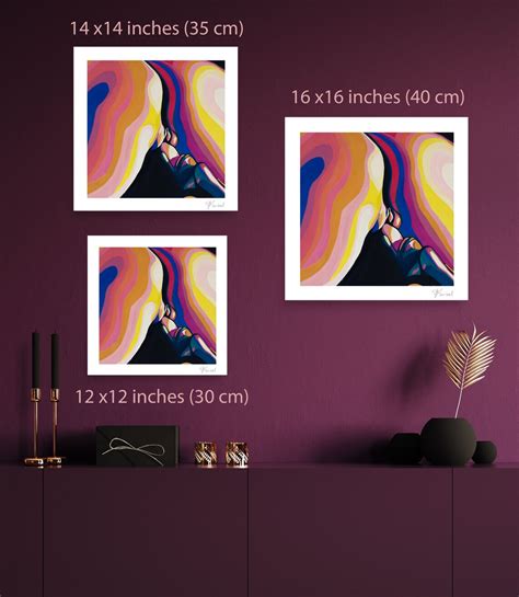 Colorful Print Abstract Erotic Psychedelic Original Fine Art Bedroom Decor Intimate