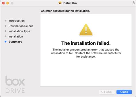 The Installer Encountered An Error That Caused The Installation To Fail Mac Ios 13 2 Box Support