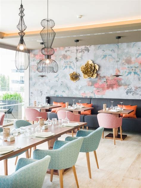 Cute Cafe Seating Ideas With Blue And Pink Chairs