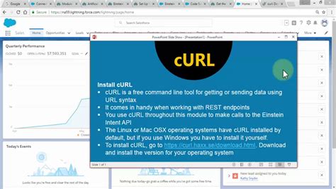 Downloading Curl Use Curl To Create Data Set Einstein Salesforce Youtube