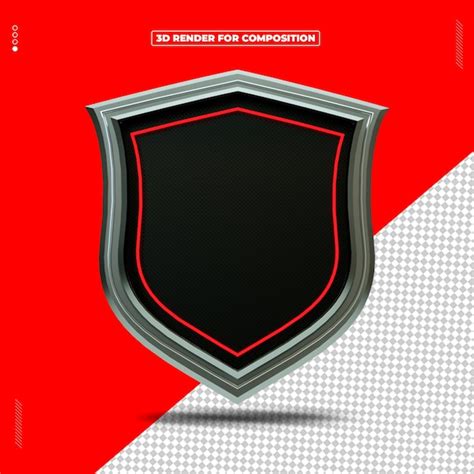 Premium Psd 3d Render Object Light Metallic Shield