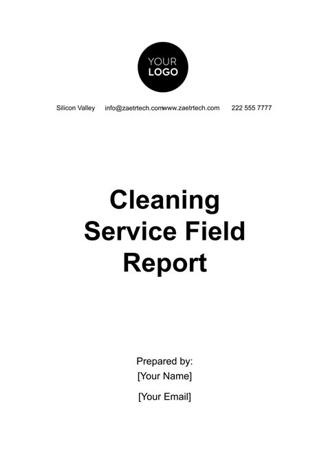 Free Cleaning Service Report Template To Edit Online