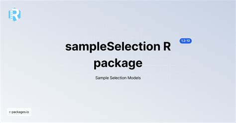 Sampleselection R Package Documentation R Packages