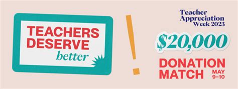 20000 Teacher Appreciation Week Classroom Donation Match