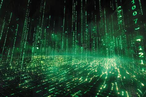 A Background Of Green Binary Code On Black Resembling The Style Of The Matrix Movie The