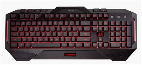 Asus Cerberus Led Backlit Usb Gaming Keyboard HD Png Download Kindpng