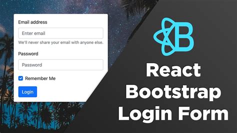 Responsive React Bootstrap Login Form Youtube