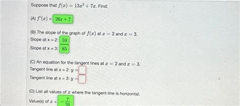 Solved Suppose that f x x² x Find A f x Chegg com