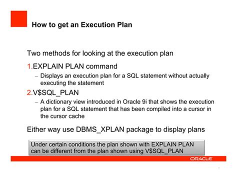 Presentation Interpreting Execution Plans For Sql Statements Ppt