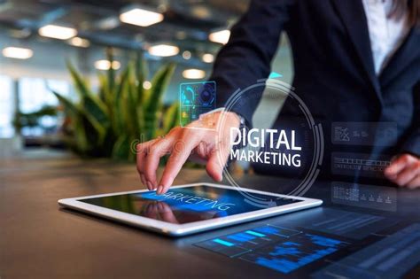 Digital Marketing Technology Concept On Virtual Screen Business And