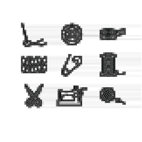 针 纽扣 卷尺 别针 线团 剪刀 缝纫机 线轱辘 家纺 简笔画 花瓣网