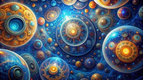 a multiverse of interconnected cosmic spheres and celestial bodies