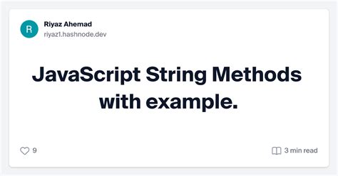 Javascript String Methods With Example