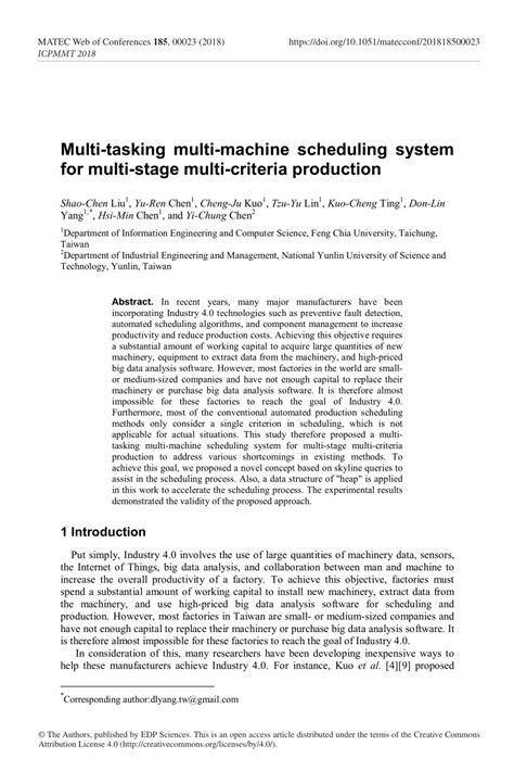 Pdf Multi Tasking Multi Machine Scheduling System For Multi Stage Multi Criteria Production