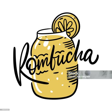 항아리에 콤부차 노란색 차 플랫 스타일 다채로운 만화 벡터 일러스트 레이션입니다 흰색 배경에 격리 Kombucha에 대한 스톡 벡터 아트 및 기타 이미지 Istock