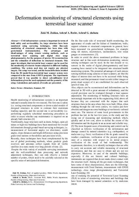 Pdf Deformation Monitoring Of Structural Elements Using Terrestrial Laser Scanner