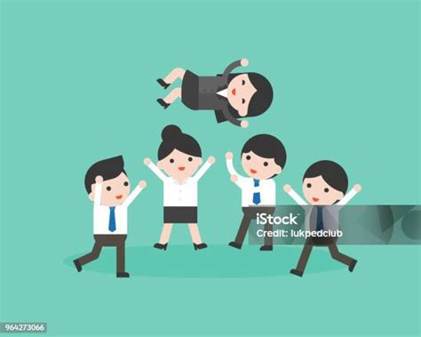 공기의 평면 디자인 비즈니스 상황에서 귀여운 사업 팀장 투사 축 팀워크 성공 개념 개념에 대한 스톡 벡터 아트 및 기타 이미지 개념 개념과 주제 경영자 Istock