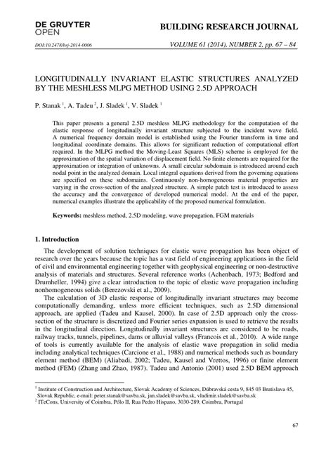 Pdf Longitudinally Invariant Elastic Structures Analyzed By The Meshless Mlpg Method Using 2