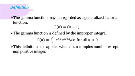 Gamma Function Ppt