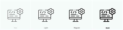 Software Developer Icon Thin Light Regular And Bold Style Design Isolated On White Background