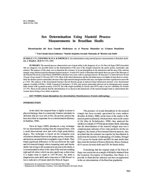 Pdf Sex Determination Using Mastoid Process Measurement In Thais