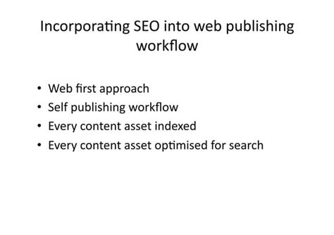seo and publishing workflow ppt