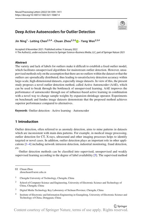 Deep Active Autoencoders For Outlier Detection Request Pdf