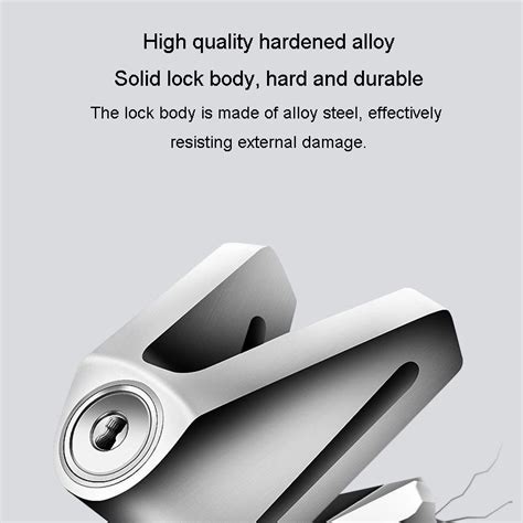 전기 자동차 삼각형 디스크 브레이크 잠금 장치 범용 합금강 도난 방지 잠금 장치 스쿠터 자물쇠 실버