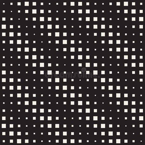 Vector Seamless Black And White Diagonal Halftone Square Lines Pattern