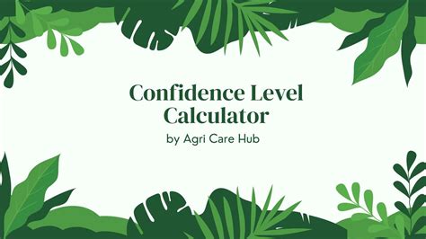 Confidence Level Calculator Free Tool