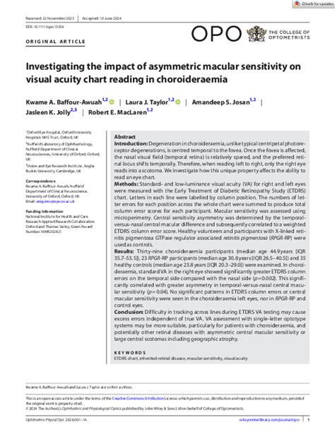 Pdf Investigating The Impact Of Asymmetric Macular Sensitivity On