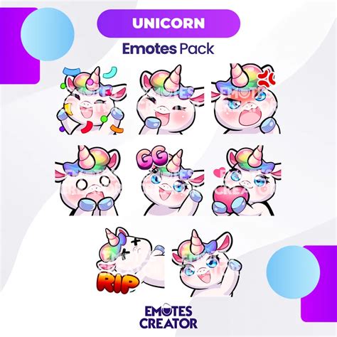 Unicorn Twitch Emotes Emotes Creator