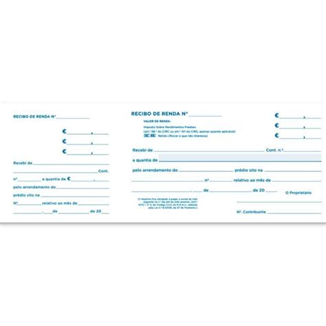 Livro De Recibos De Renda Com Canhoto 100 Folhas 295x105mm