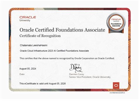 Oraclecertified Cloudinfrastructure Artificialintelligence Professionaldevelopment