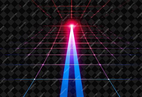 Laser Grid Projects Sharply Combining Bright Red And Deep Blue Y2k