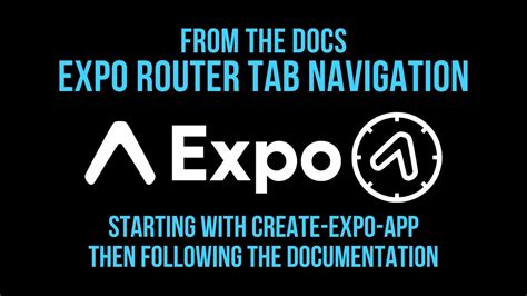 Expo Router Tab Navigation From The Docs Youtube