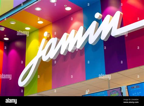 Jamin Shop With Illuminated Logo Jamin Is A Candy Store Of Confectionery Vendors As Well As A