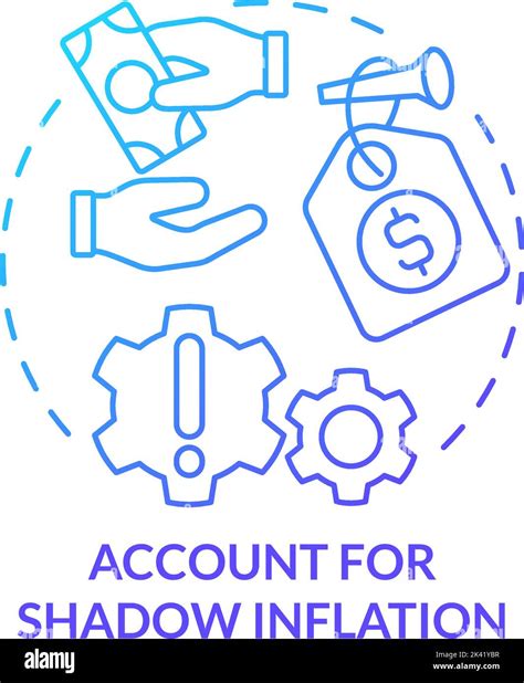 Account For Shadow Inflation Blue Gradient Concept Icon Stock Vector