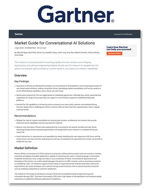 Gartner Market Guide For Conversational Ai Solutions