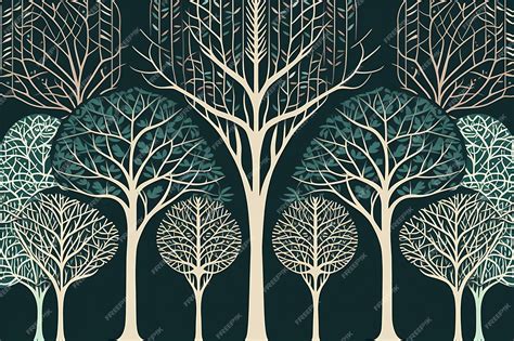 Premium Photo Trees In The Forest Vector Art Illustration