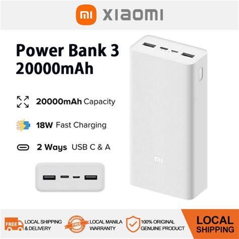 Xiaomi Mi Powerbank Power Bank Mah Dual W Fast Charging Triple Usb Output Micro Usb